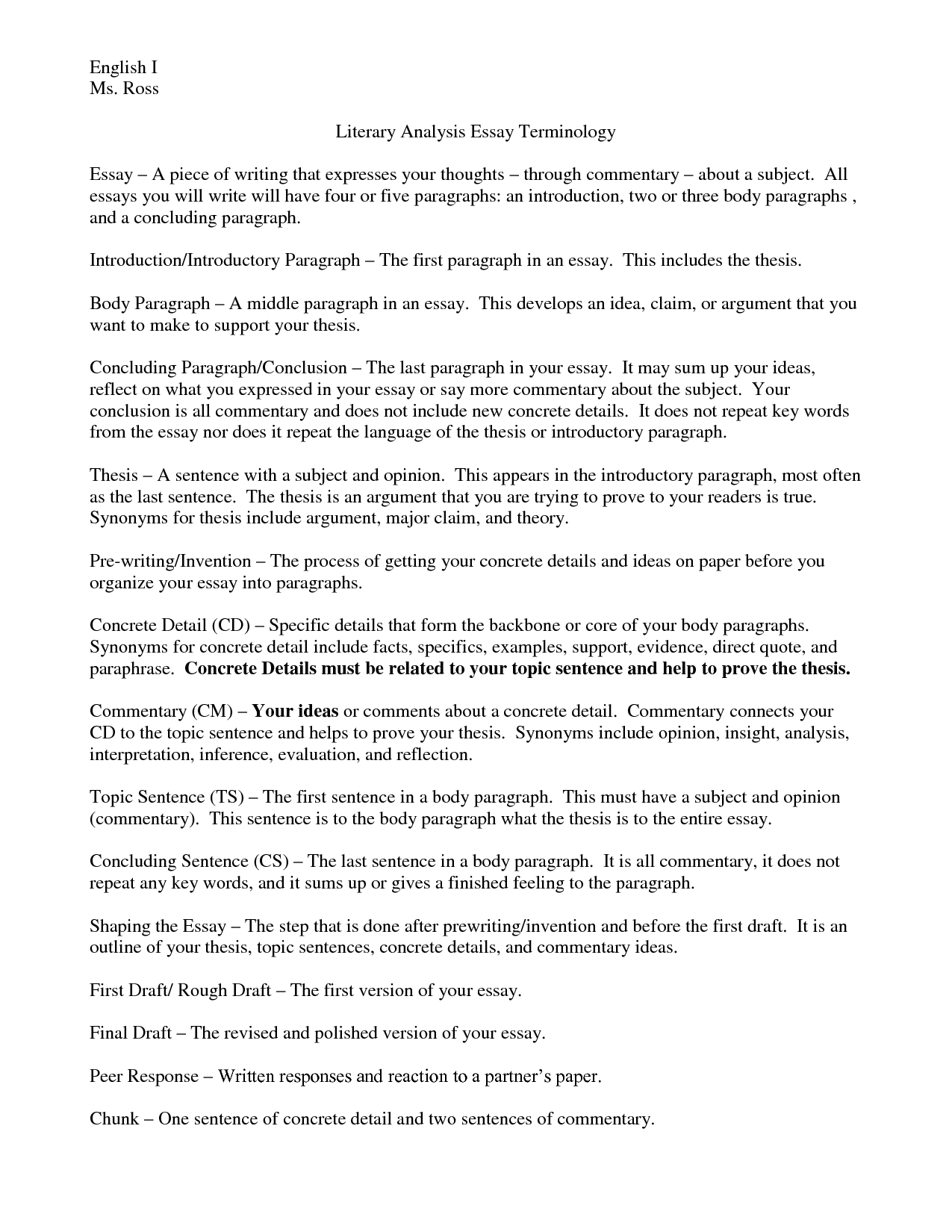  Literary Analysis Paragraph Example Essay Conclusion Examples And