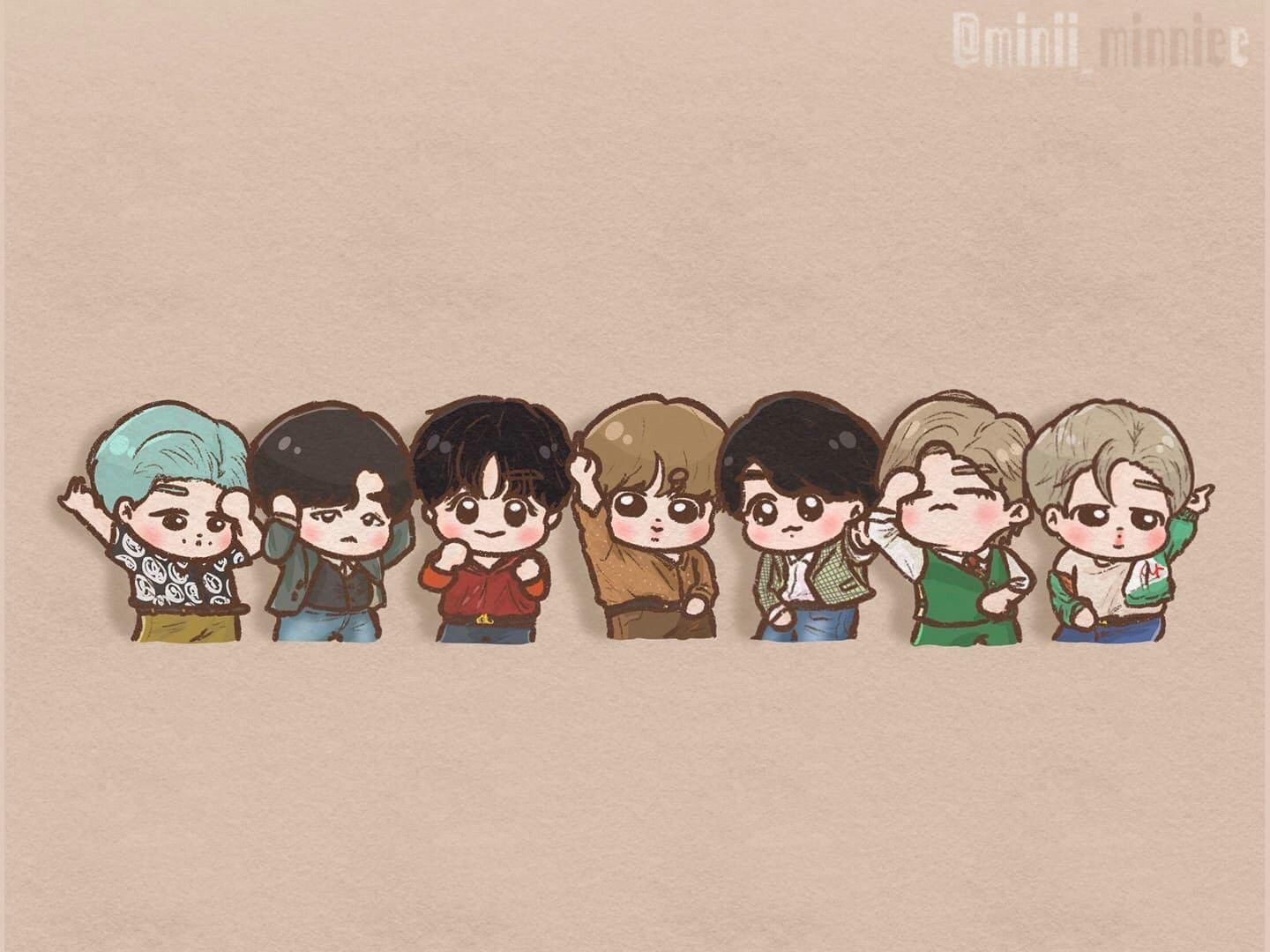 🔥 [70+] Bts Cartoon Wallpapers | WallpaperSafari