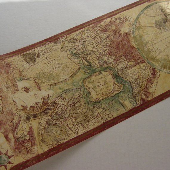🔥 Free download Old World Expedition Style Map Wallpaper Border by ...