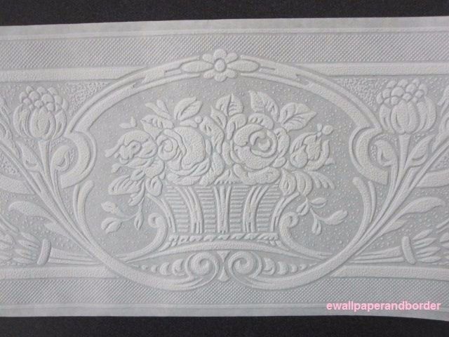 White Paintable Embossed Wallpaper Borders