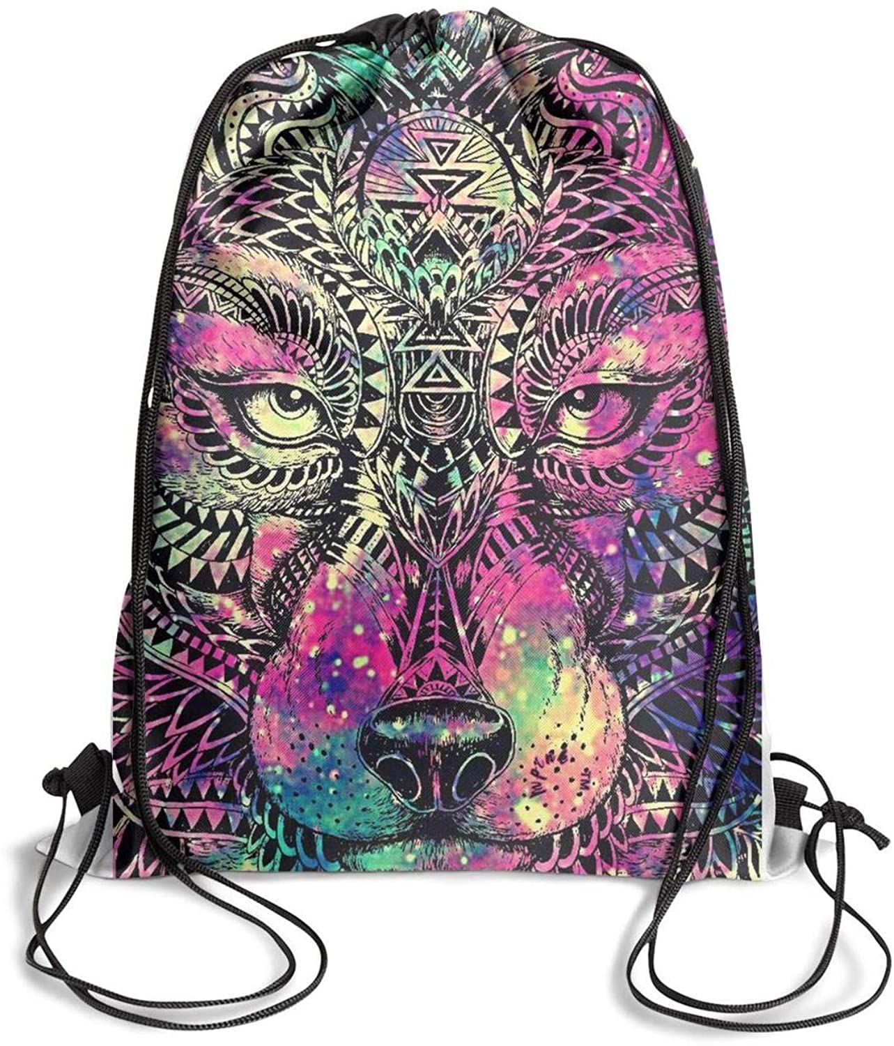 🔥 Free Download Drawstring Backpack Bag Cinch Pack Large Space Rainbow ...