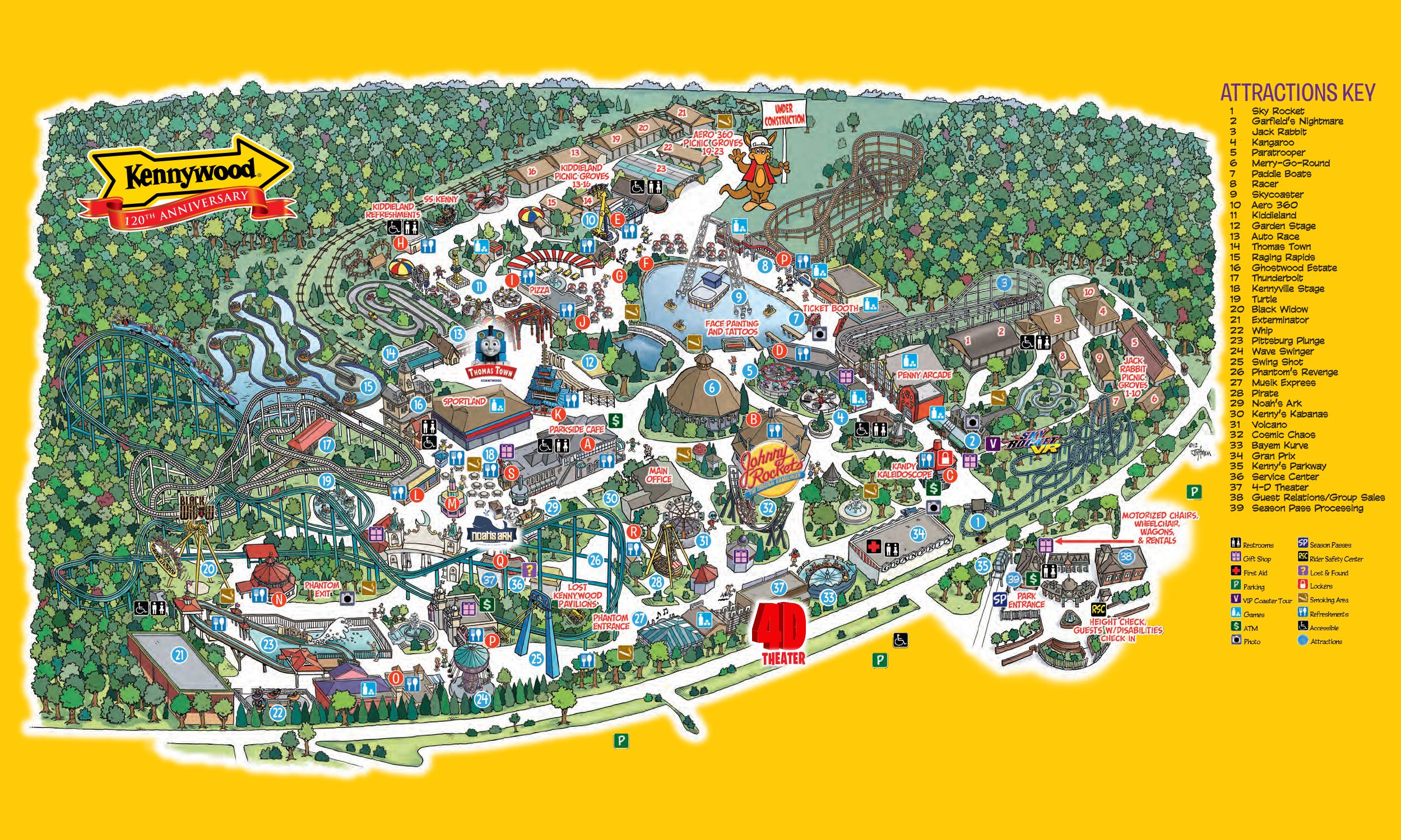 Free Download Park Map Kennywood Amusement Park With Images Theme Park 