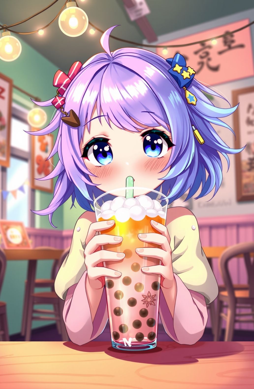 🔥 [60+] Cute Anime Girl Drinking Boba Wallpapers | WallpaperSafari