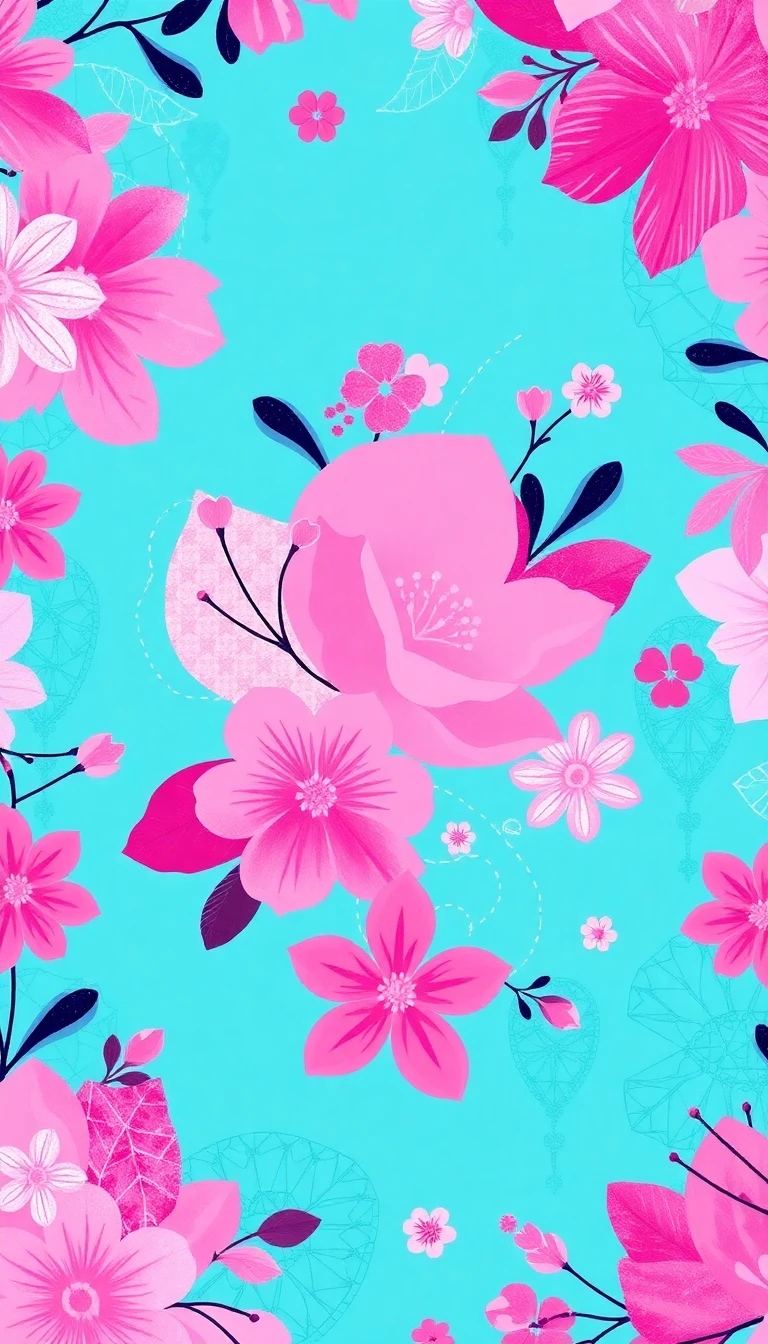 🔥 Free Download Pink And Turquoise Wallpaper by @cristinat ...