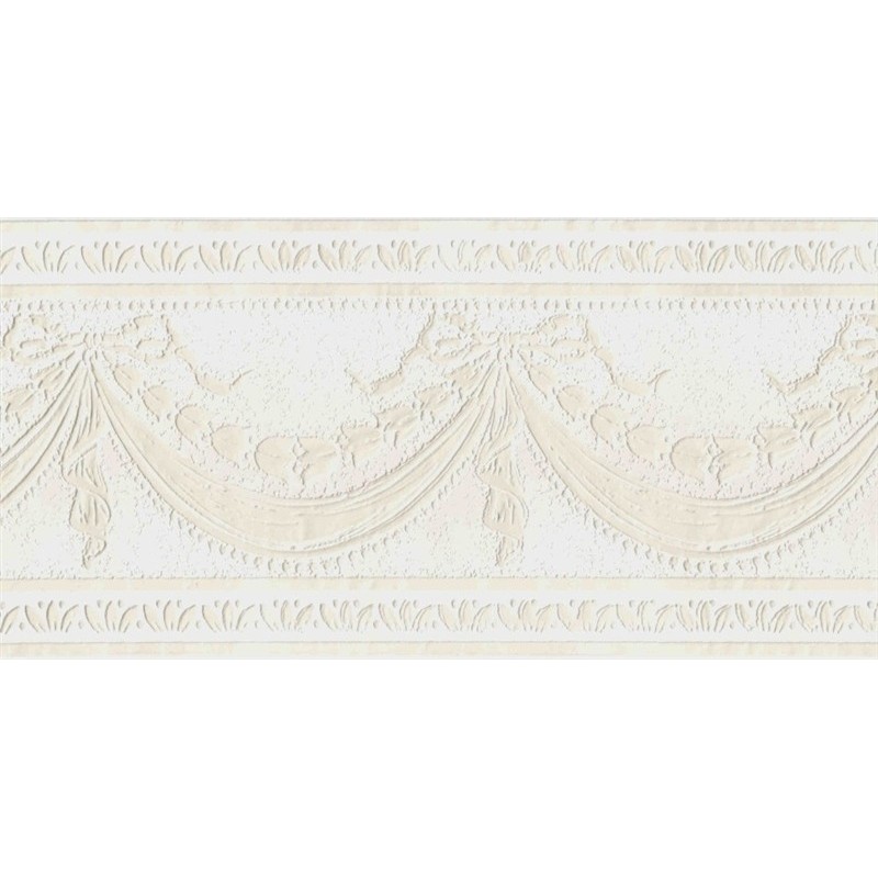 White Paintable Embossed Wallpaper Borders