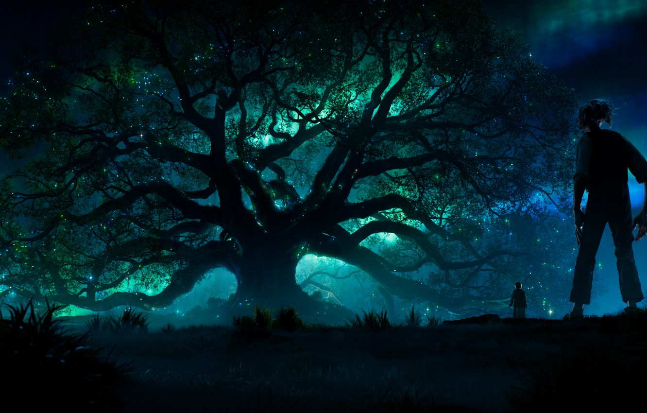🔥 Free Download Wallpaper Forest Night Lights Tree Movie The Film by ...