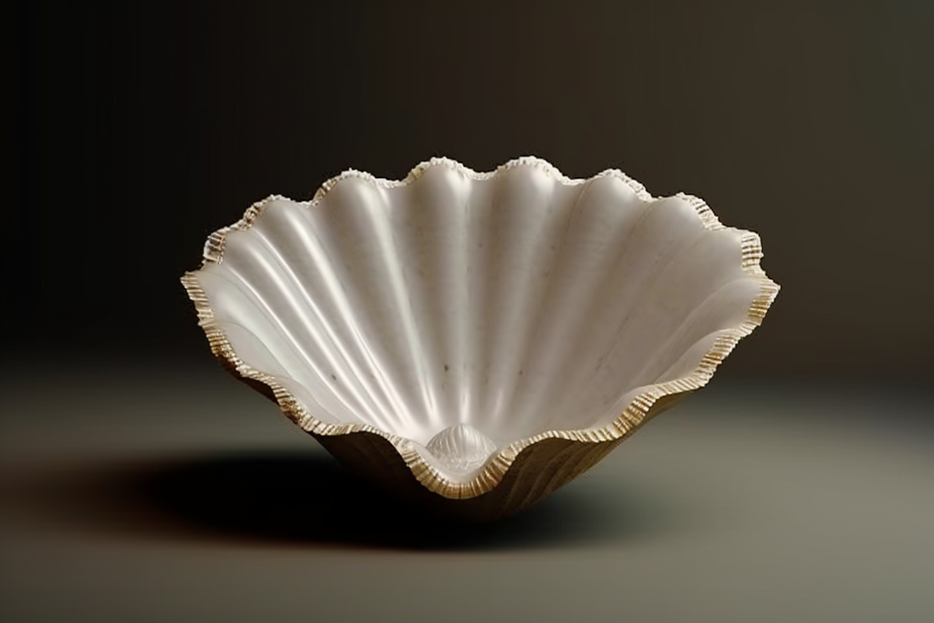 🔥 Free Download Clam Shell With Pearl Decoration Open On A Black ...