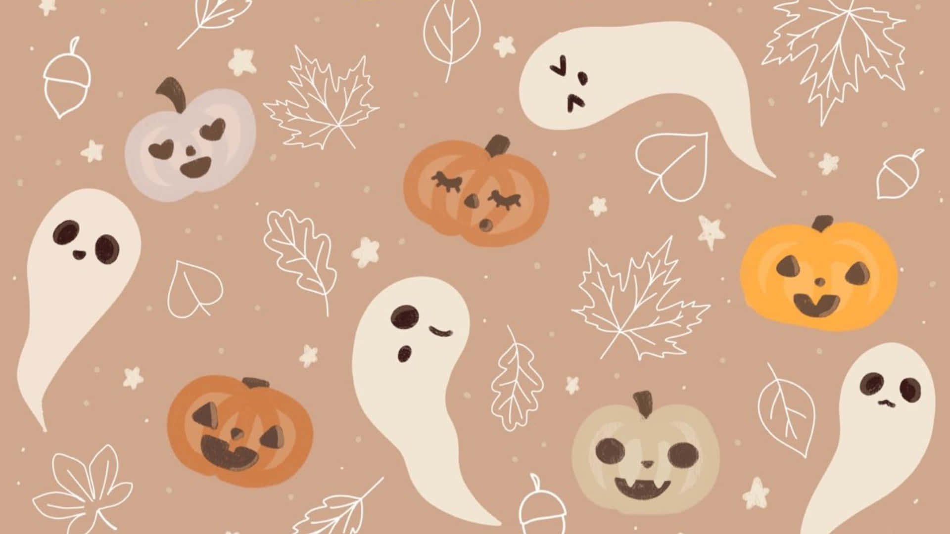 🔥 Free Download Aesthetic Halloween Background Cute Ghosts And Pumpkins ...