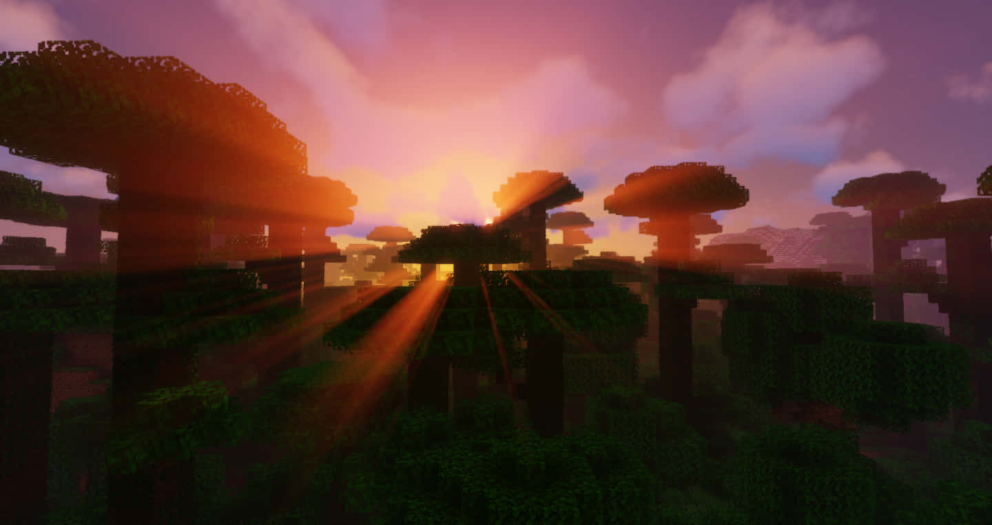 🔥 Free Download A Beautiful Minecraft Sunset In All Its Vibrant Colors ...