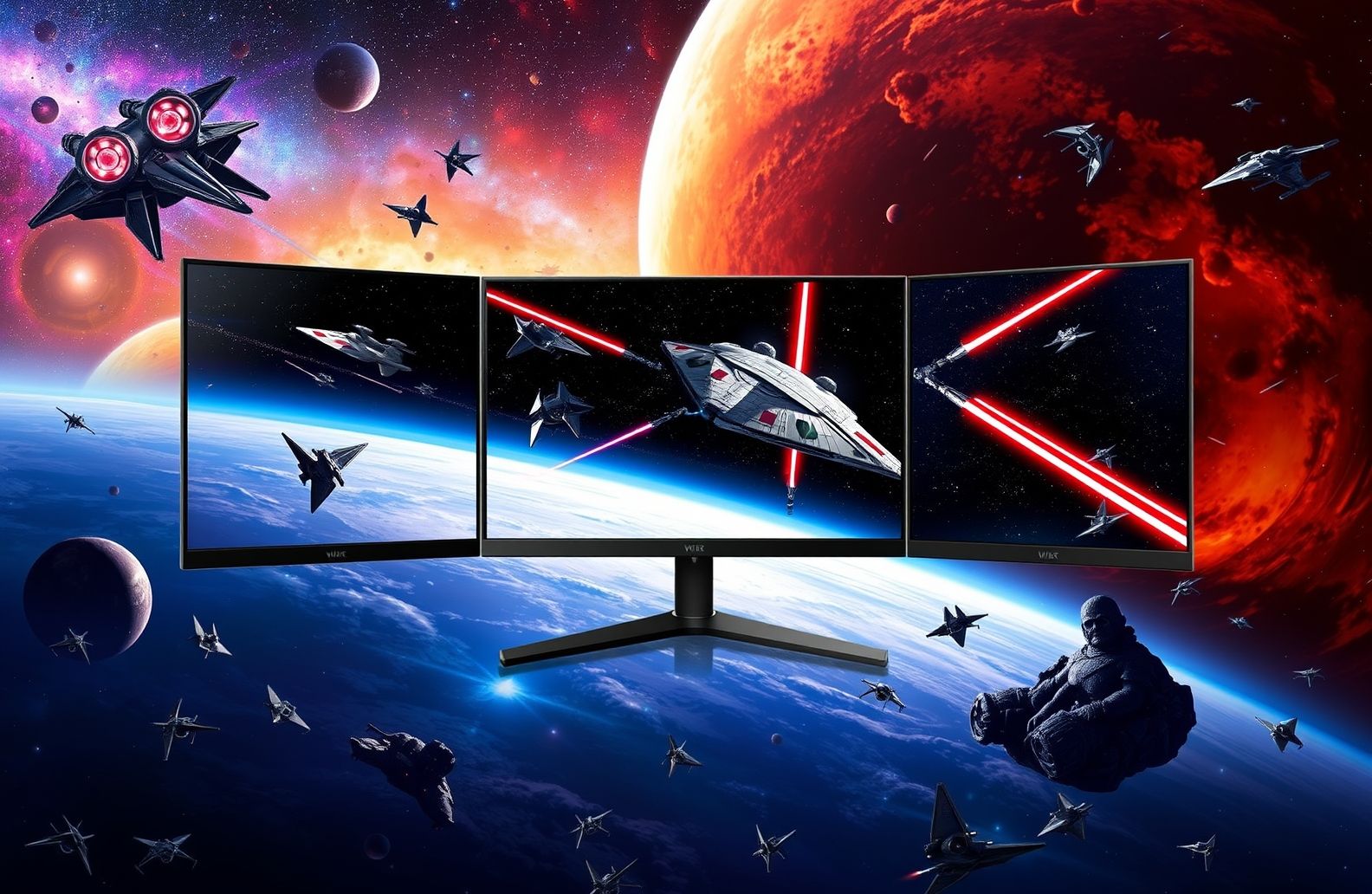 🔥 Free Download Triple Monitor Star Wars Wallpaper by @andrewcurry ...