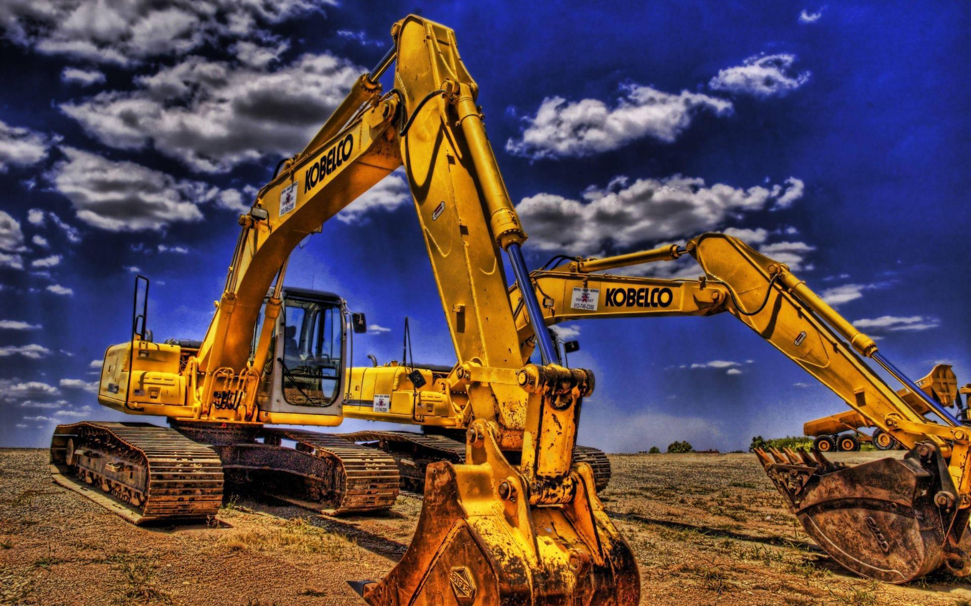 🔥 Free Download Two Huge Construction Excavators Wallpaper by @paulj20 ...