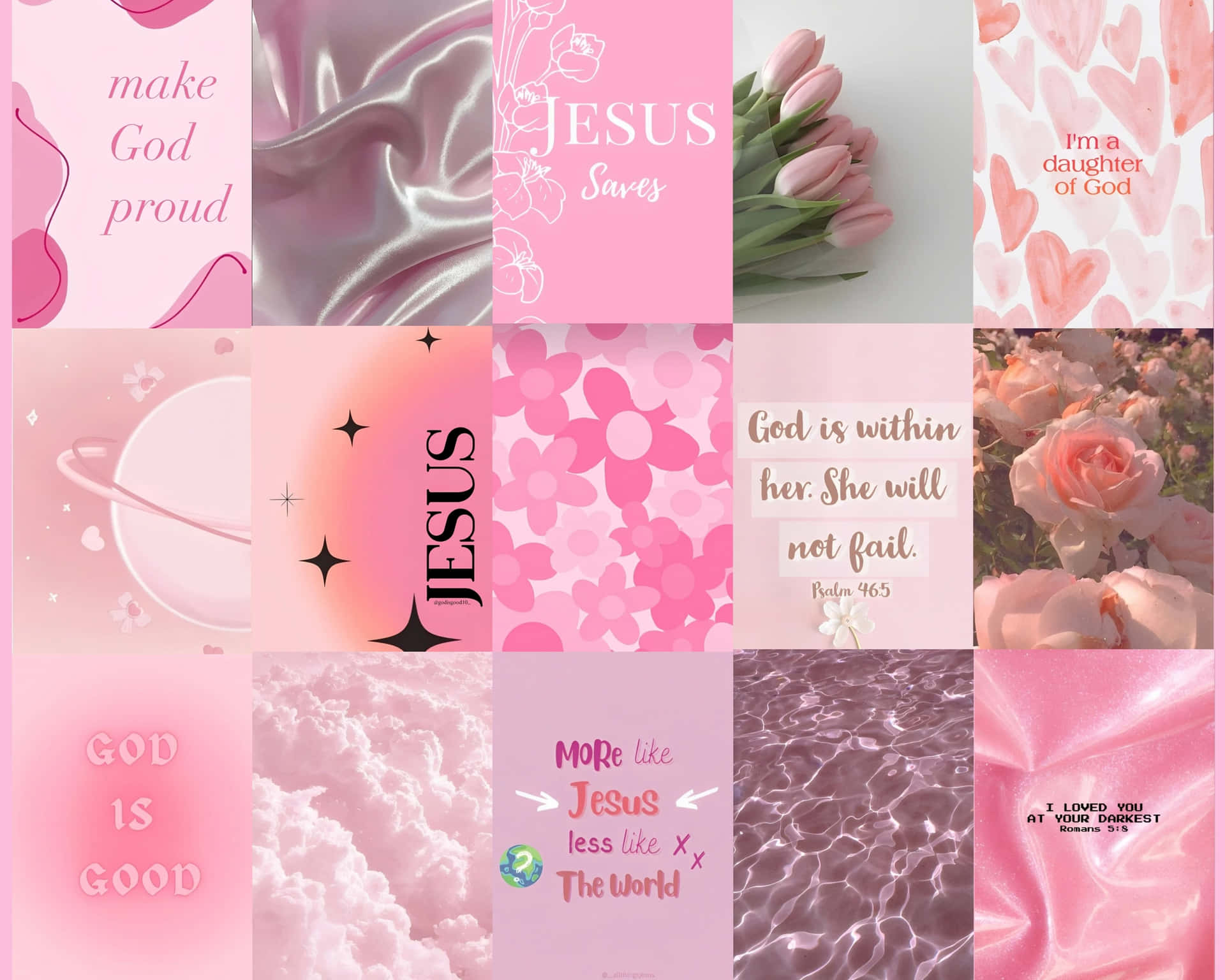 🔥 Free Download Pink Christian Inspirational Collage Wallpaper by ...
