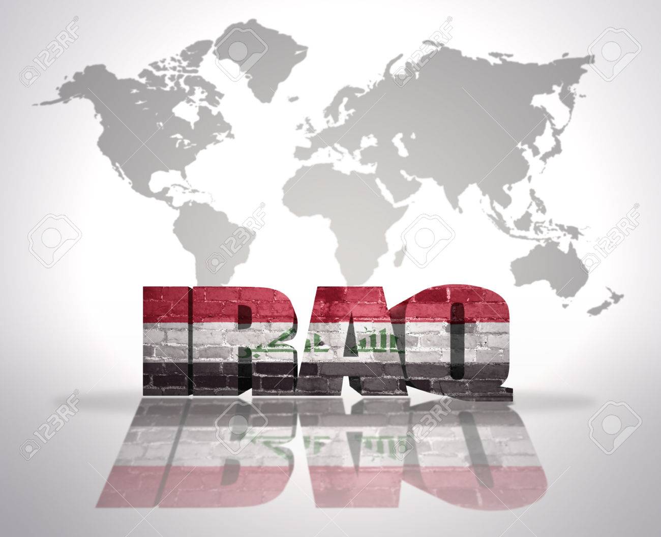 Free download Word Iraq With Iraqi Flag On A World Map Background Stock ...