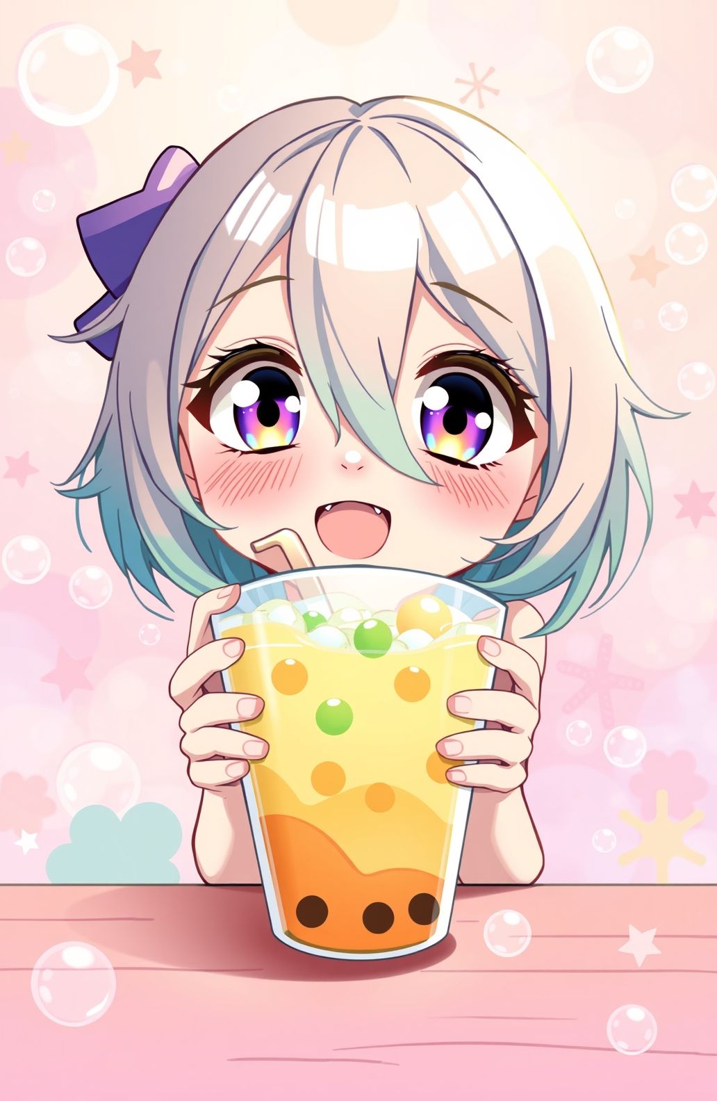 🔥 [60+] Cute Anime Girl Drinking Boba Wallpapers | WallpaperSafari