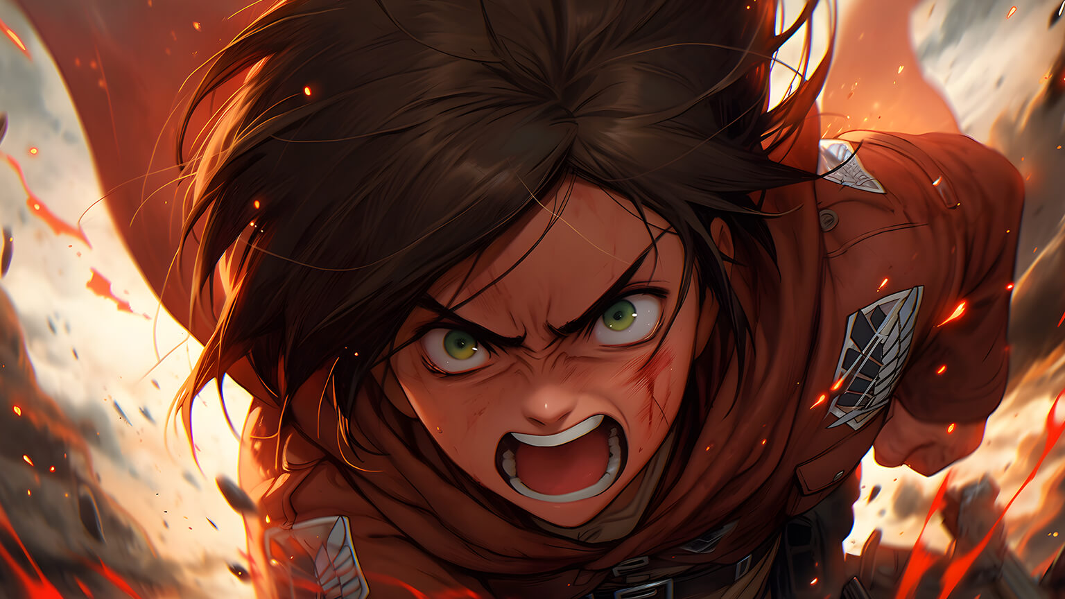 🔥 Free Download Founding Titan Eren Attack On 4k Wallpaper by @bfry91 ...