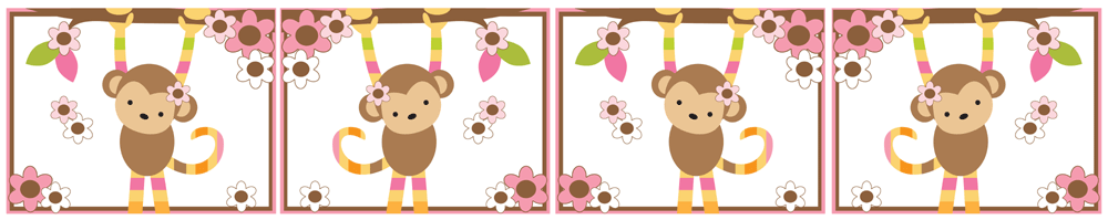 Free download Girl monkey wallpaper border wall art decals for baby ...