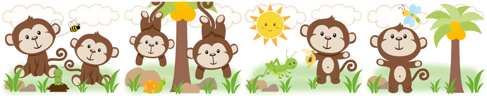Monkey Baby Shower Borders