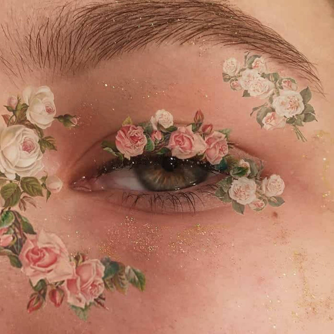 🔥 Free Download Pfp Aesthetic Eye With Floral Stickers Wallpaper by ...