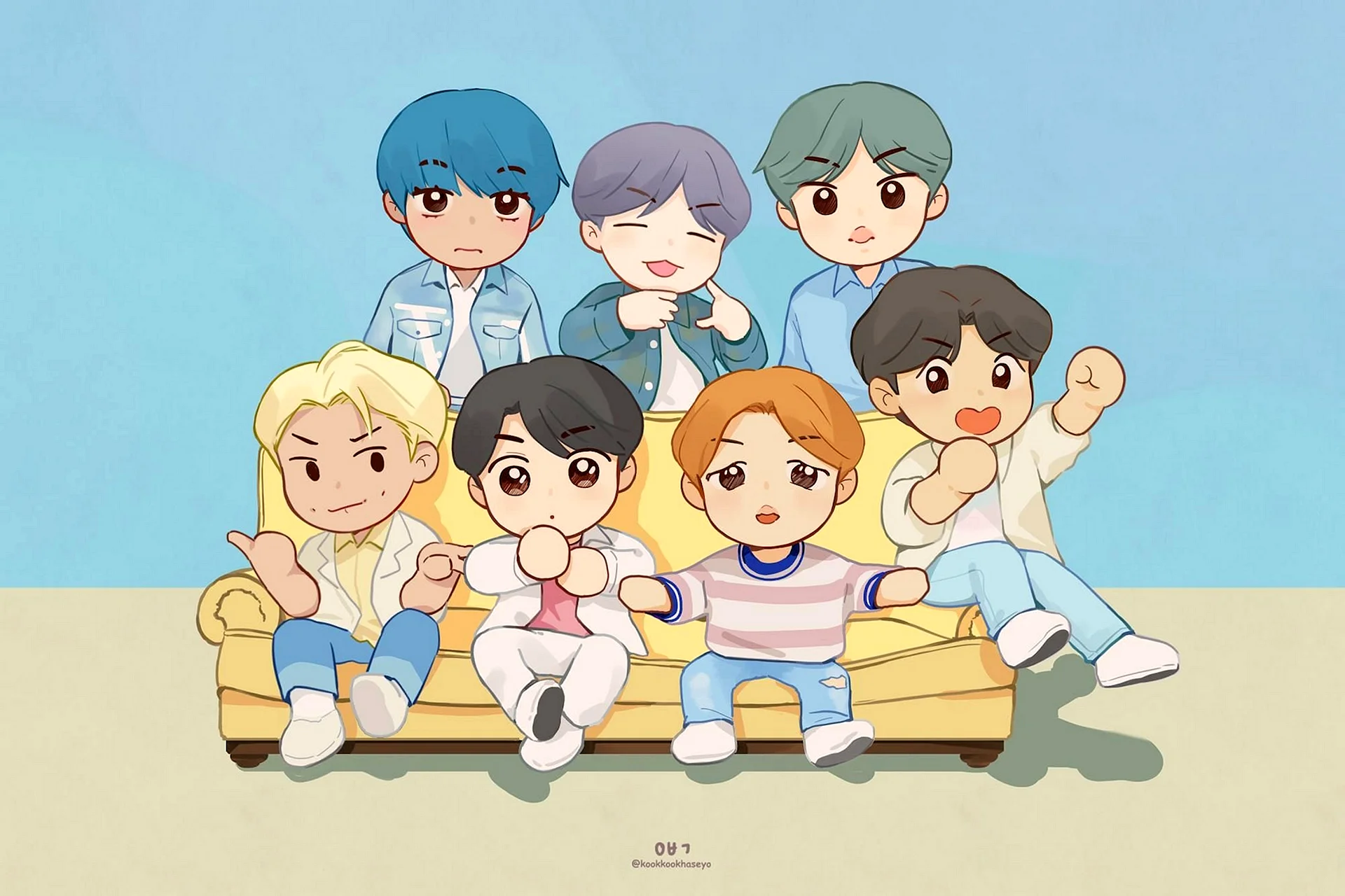 🔥 [70+] Bts Cartoon Wallpapers | WallpaperSafari