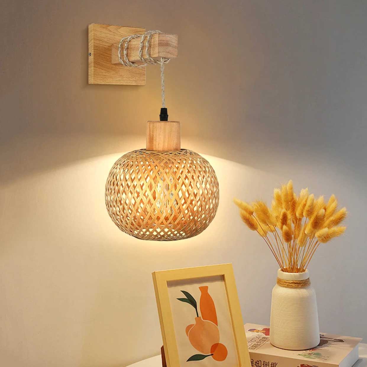 🔥 Free Download Rustic Bamboo Pendant Lights Wicker Light Shade For ...
