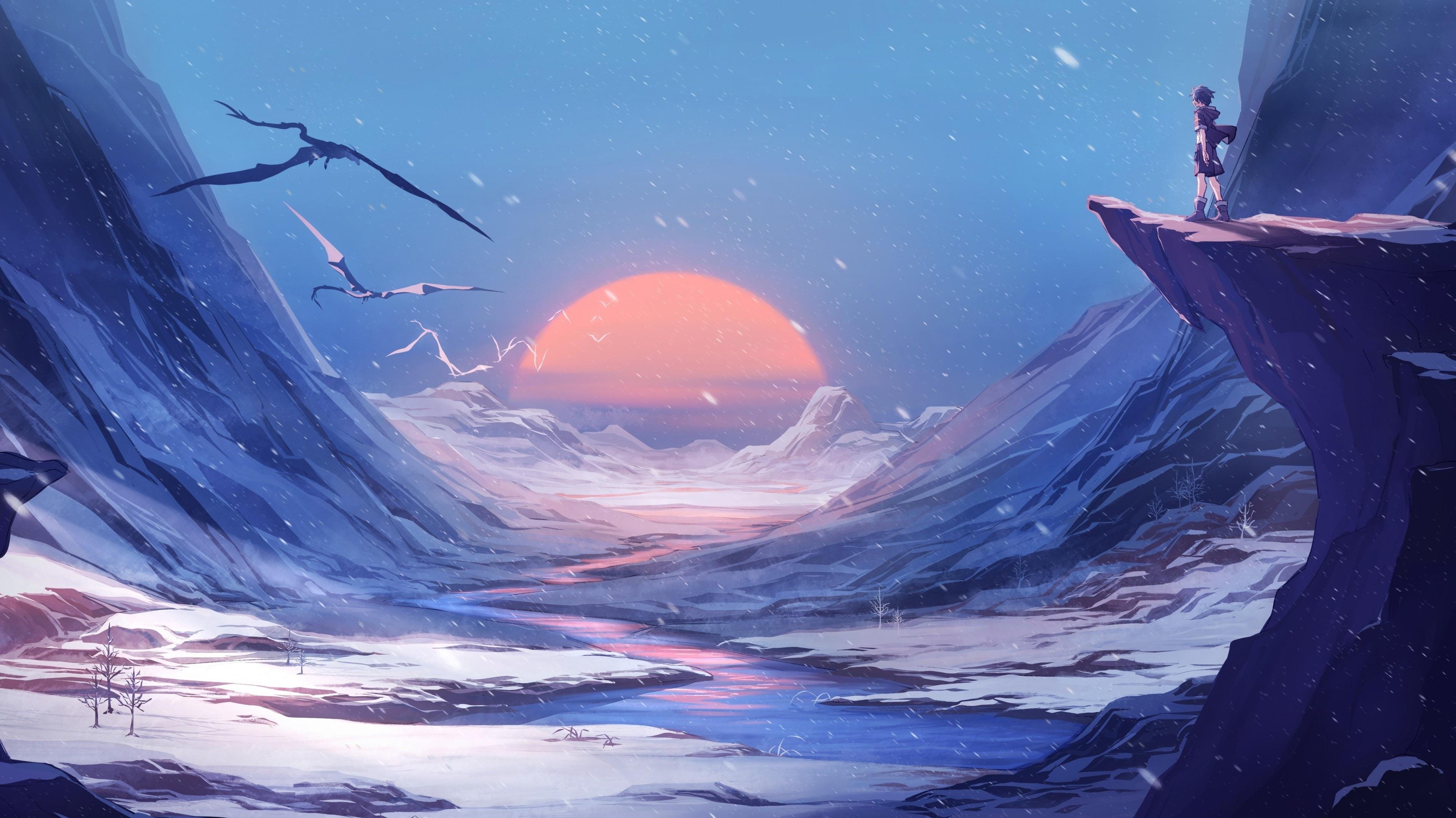 🔥 Free Download Wallpaper 4k Dragon Winter Snow Anime Manga by ...