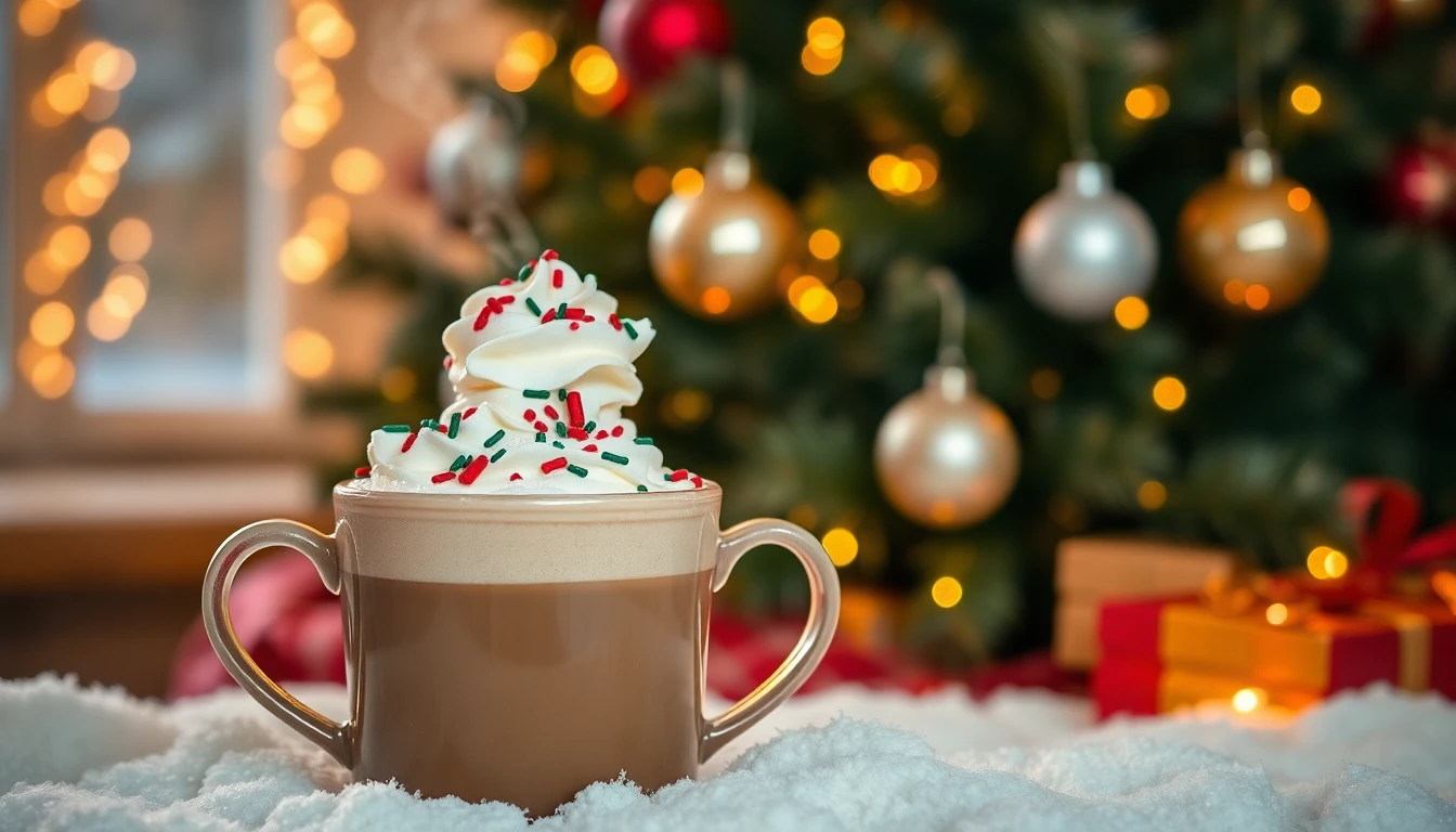 🔥 Free Download Hot Chocolate With A Christmas Tree Wallpaper by ...