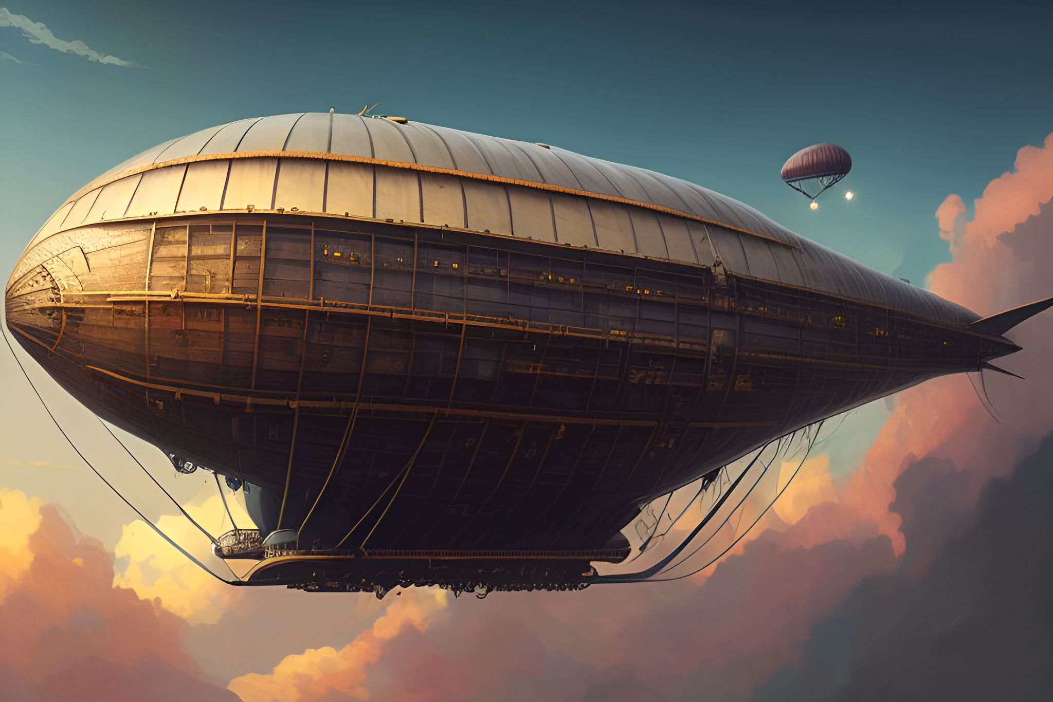 🔥 Free Download Gloomy weasel24 Large Fantasy Airship Flying In The Sky ...