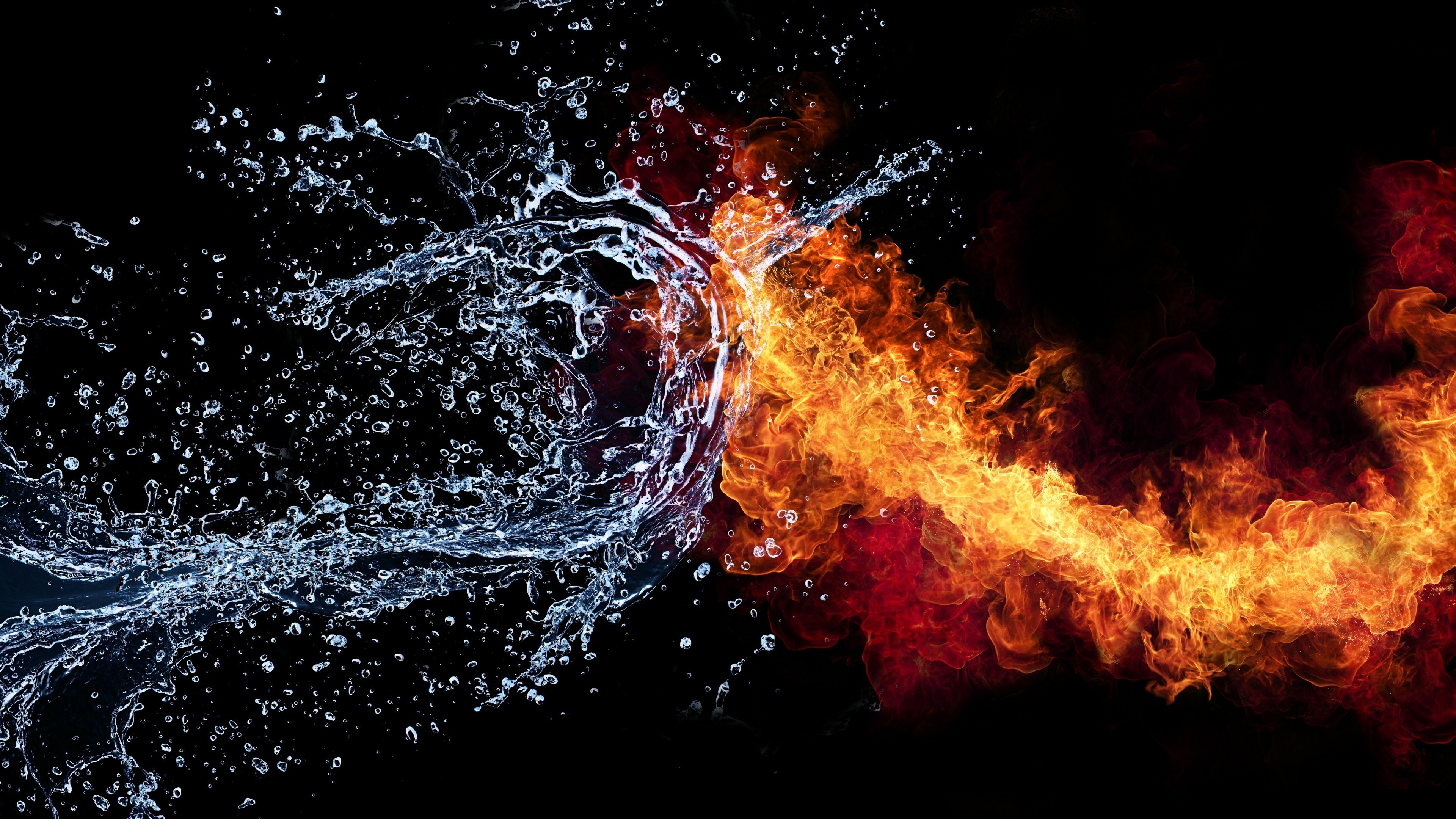 Fire And Water Wallpaper 4k