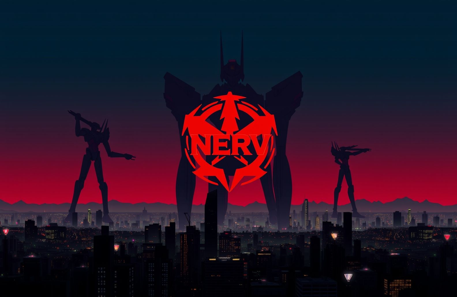 Neon Genesis Evangelion Nerv Wallpaper Nerv Logo Red Vinyl Evangelion