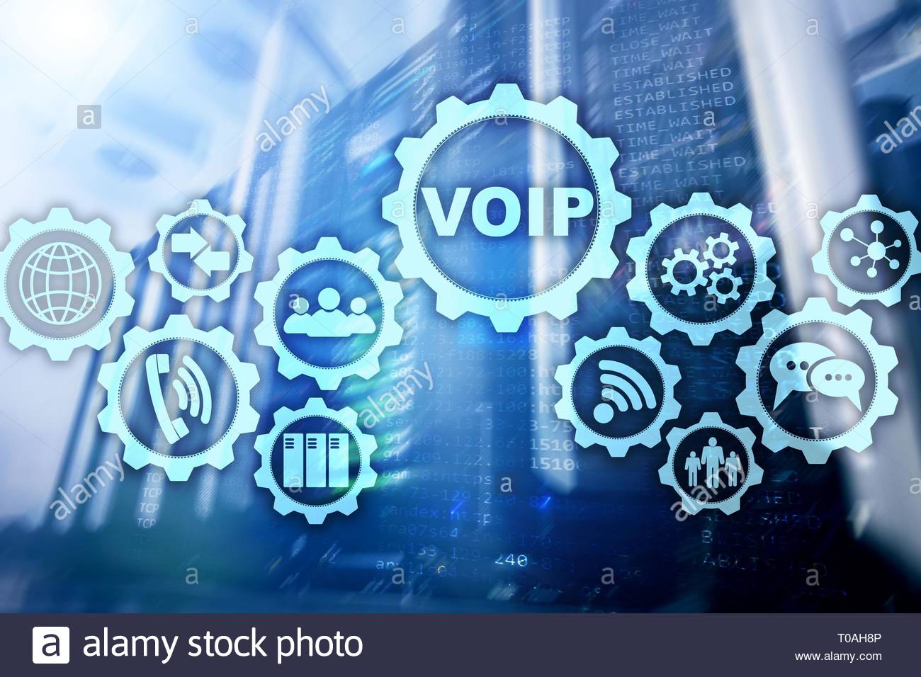 Free download VoIP Voice over IP on the screen with a blur background ...