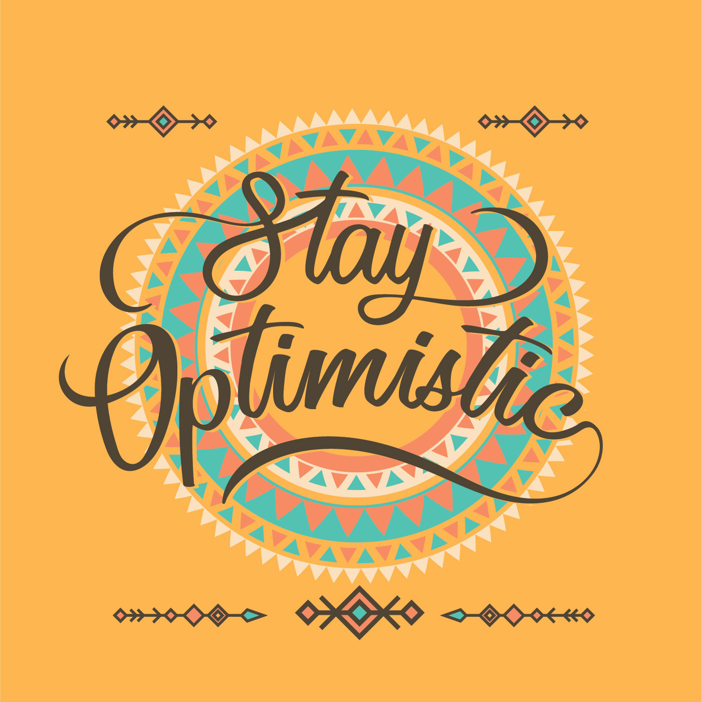 🔥 Free Download The Word Of Stay Optimistic Typography Boho Concept ...