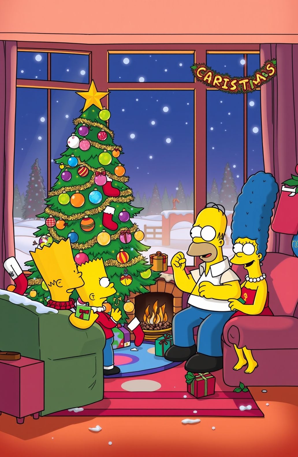 🔥 Free Download Simpsons Christmas Wallpaper by @kristinao42 ...