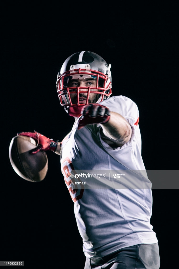 🔥 Free Download Quarterback Portrait On Black Background High Res Stock ...