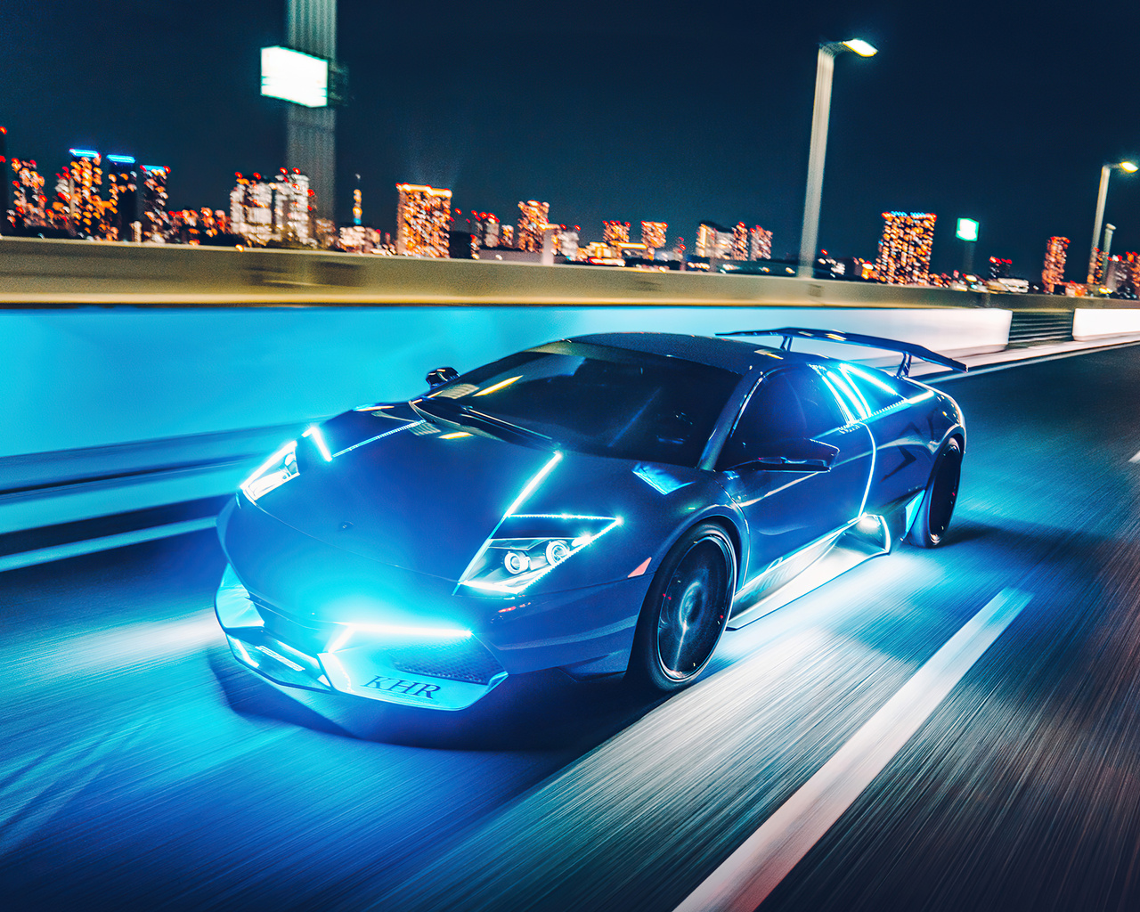 🔥 Free Download Lamborghini Murcielago Neon Lights 4k Wallpaper by ...