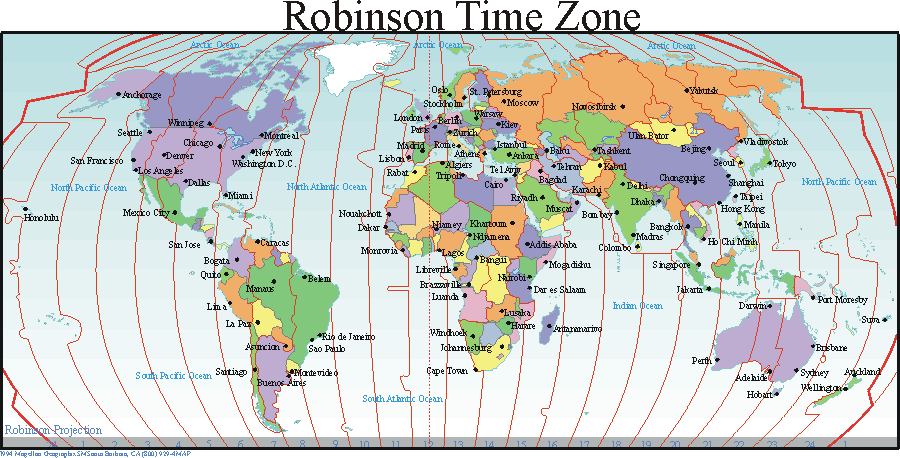 World Map Of Time Zones Printable