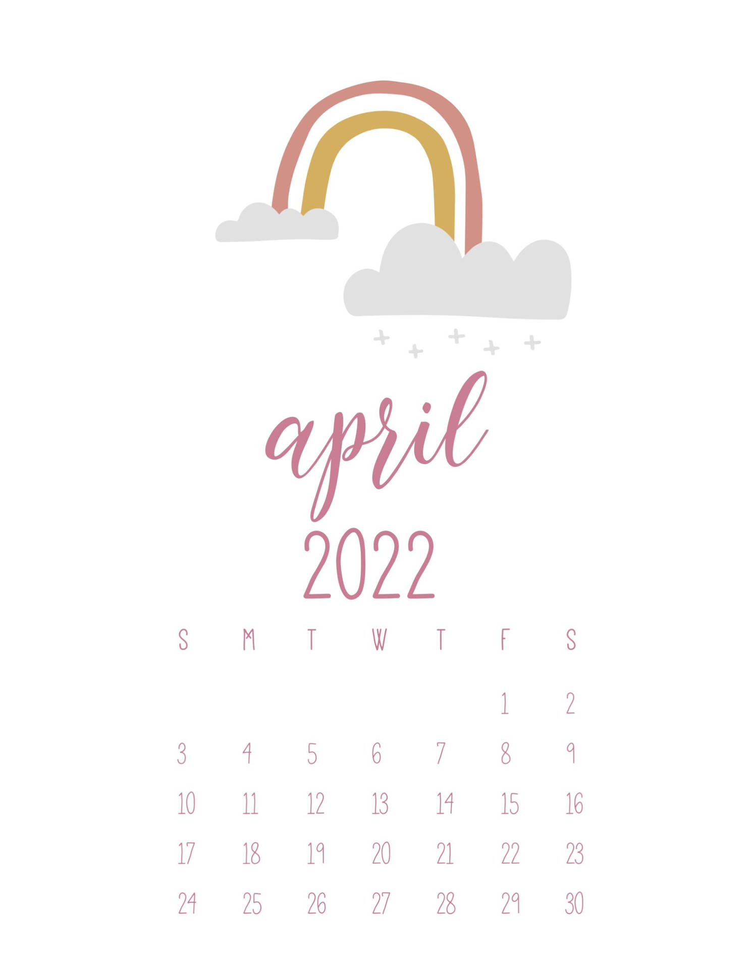 🔥 Free Download Simple Rainbow April Calendar Wallpaper by @kvaldez ...