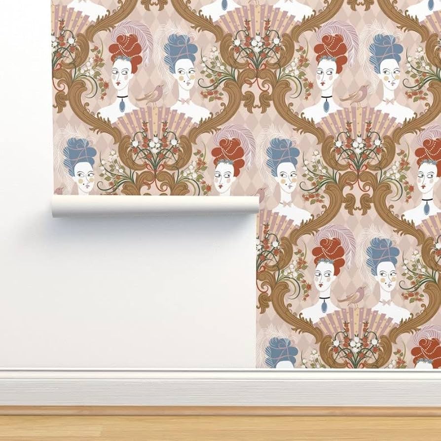 🔥 Free Download Rococo Wallpaper Damask Pattern With Girls Btl by ...