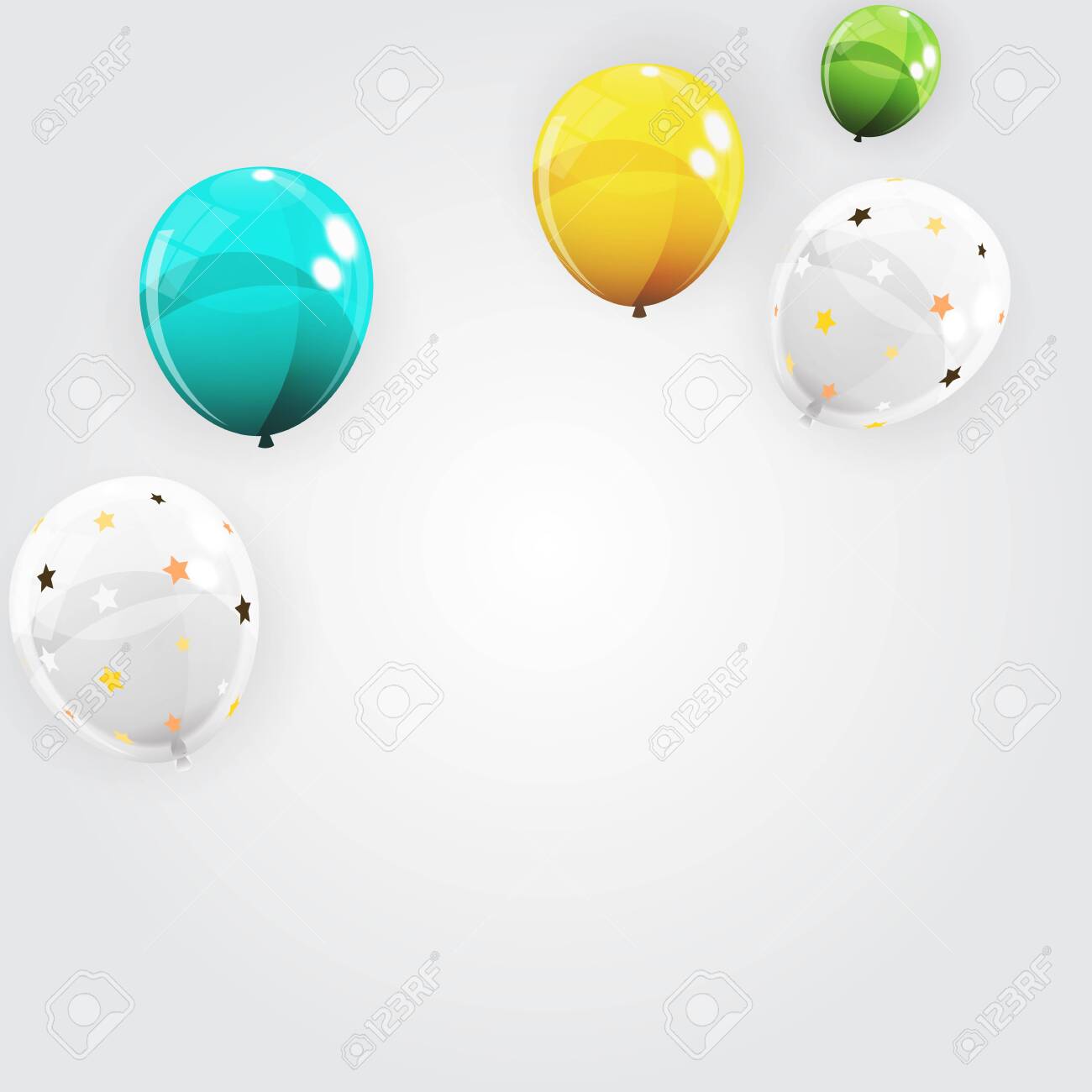 🔥 Free download Colourful helium balloons on white background Vector ...