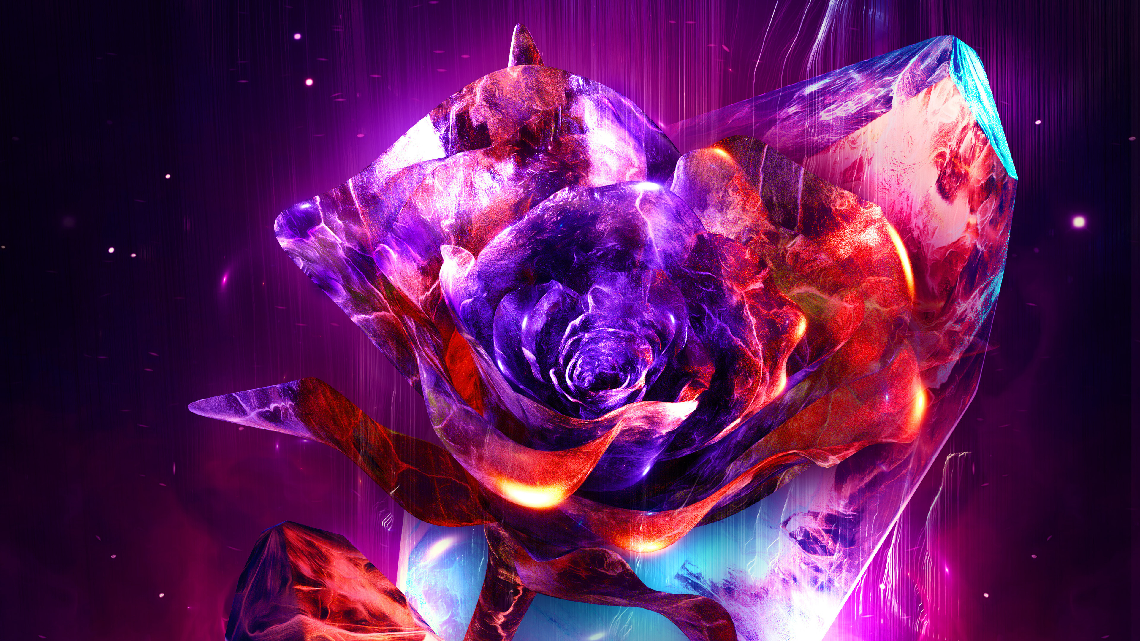 🔥 Free Download An Abstract Painting Of A Blue Rose Image Wallpaper by ...