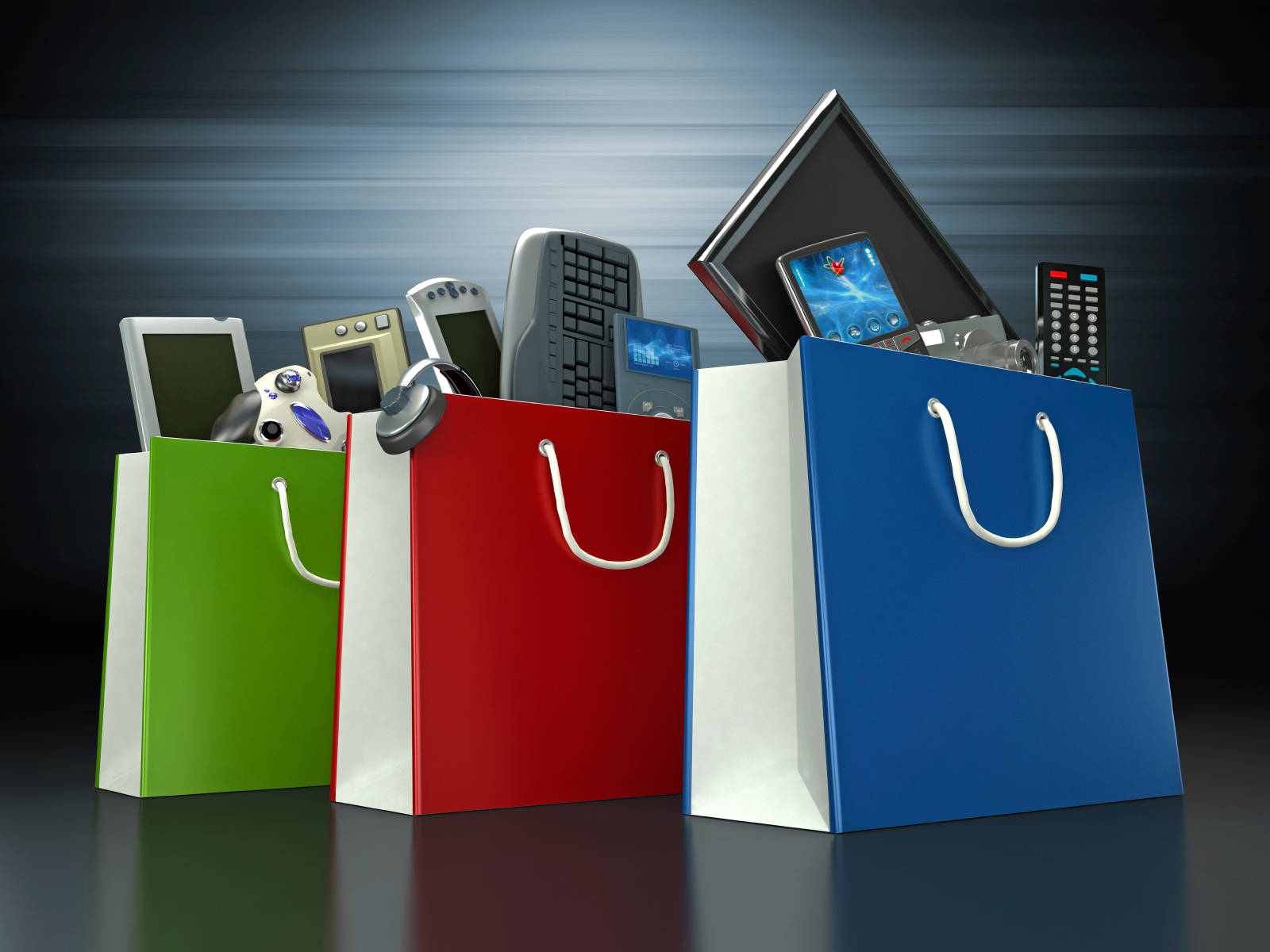 🔥 Free Download Electronic Products Colorful Shopping Bags Wallpaper by ...