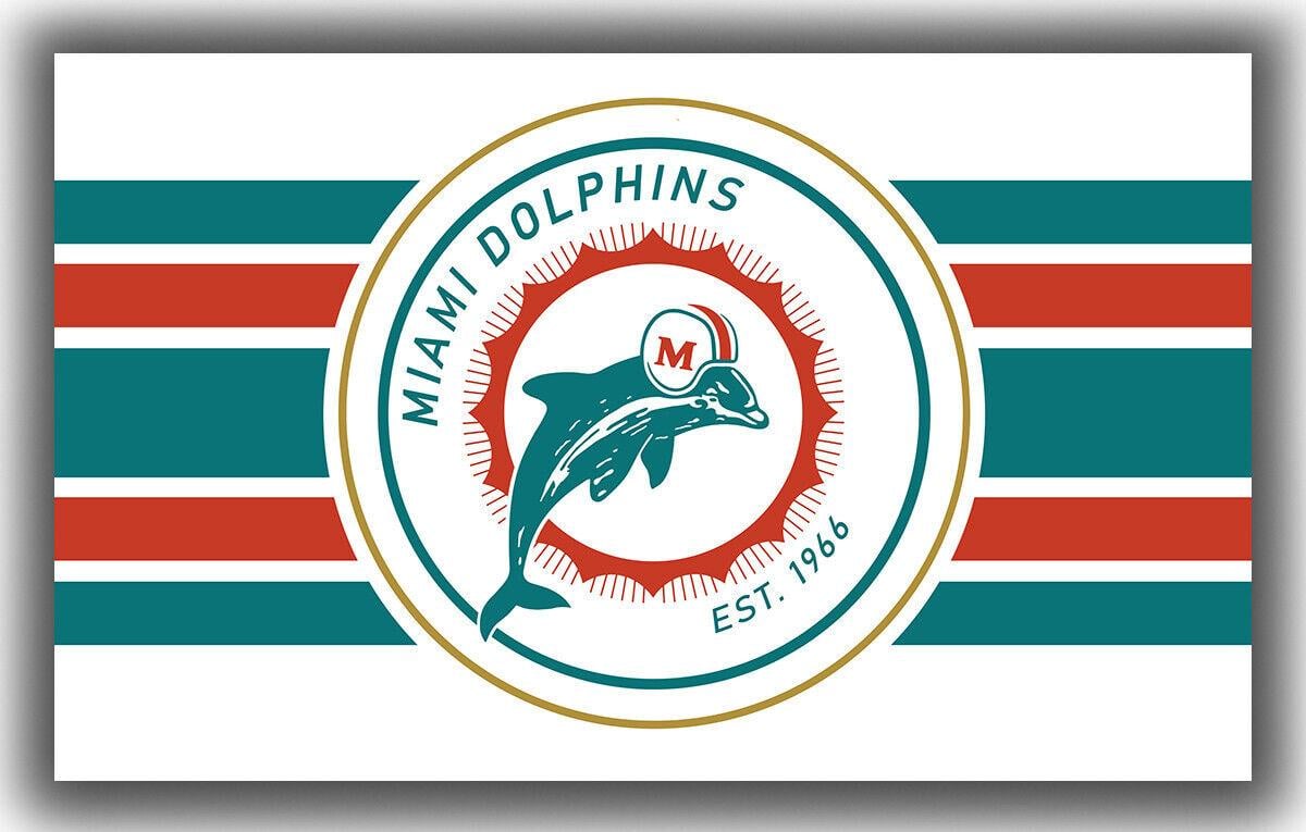 🔥 Free Download Miami Dolphins Football Team Memorable Retro Flag ...
