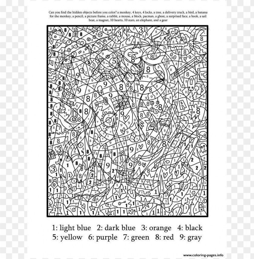 🔥 Free Download Difficult Color By Number Coloring S Png Image With by ...