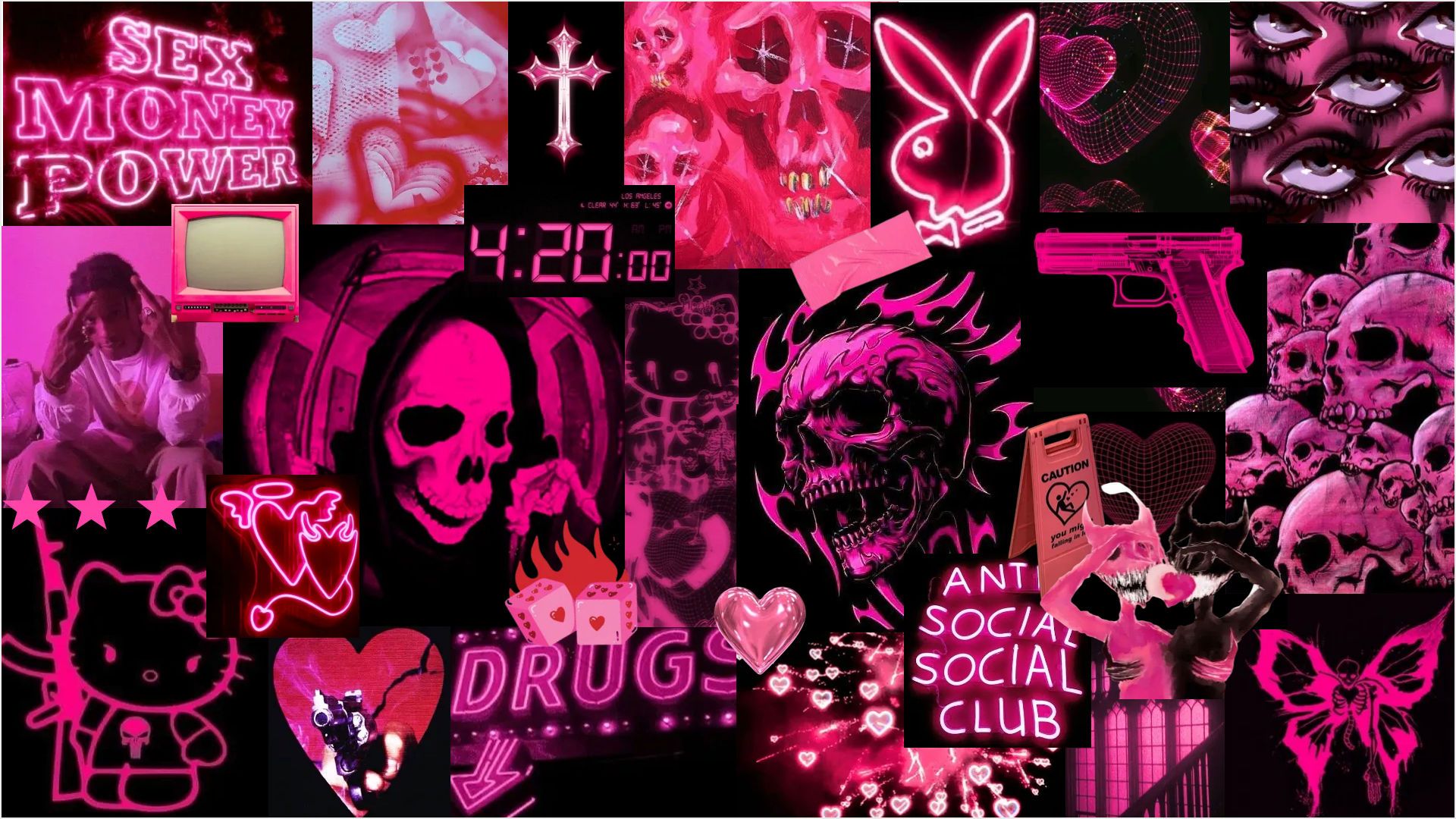 Pink And Black Wallpaper Aesthetic