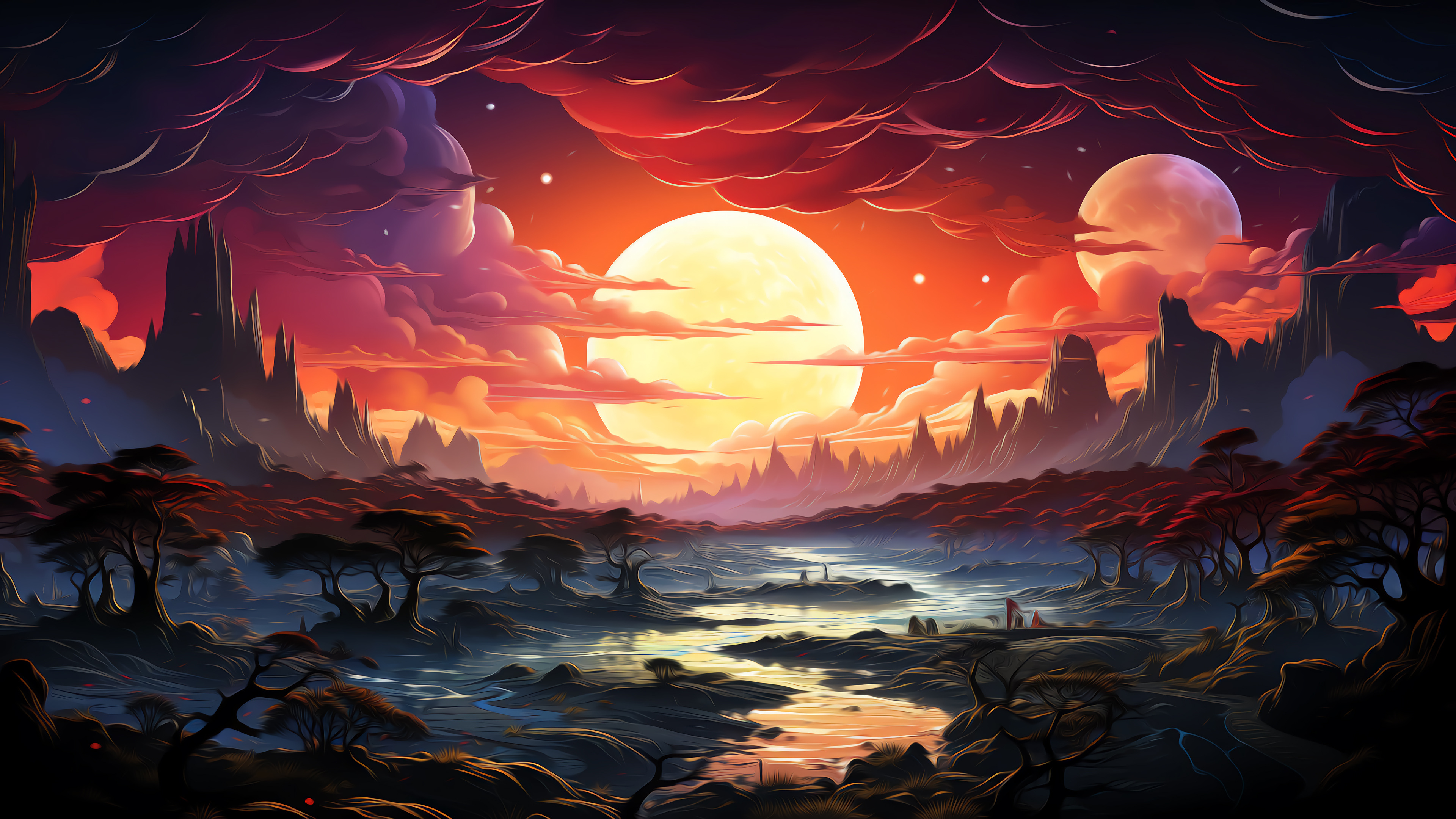 🔥 Free Download Sunset River Landscape Scenery 4k Wallpaper by @brivera ...