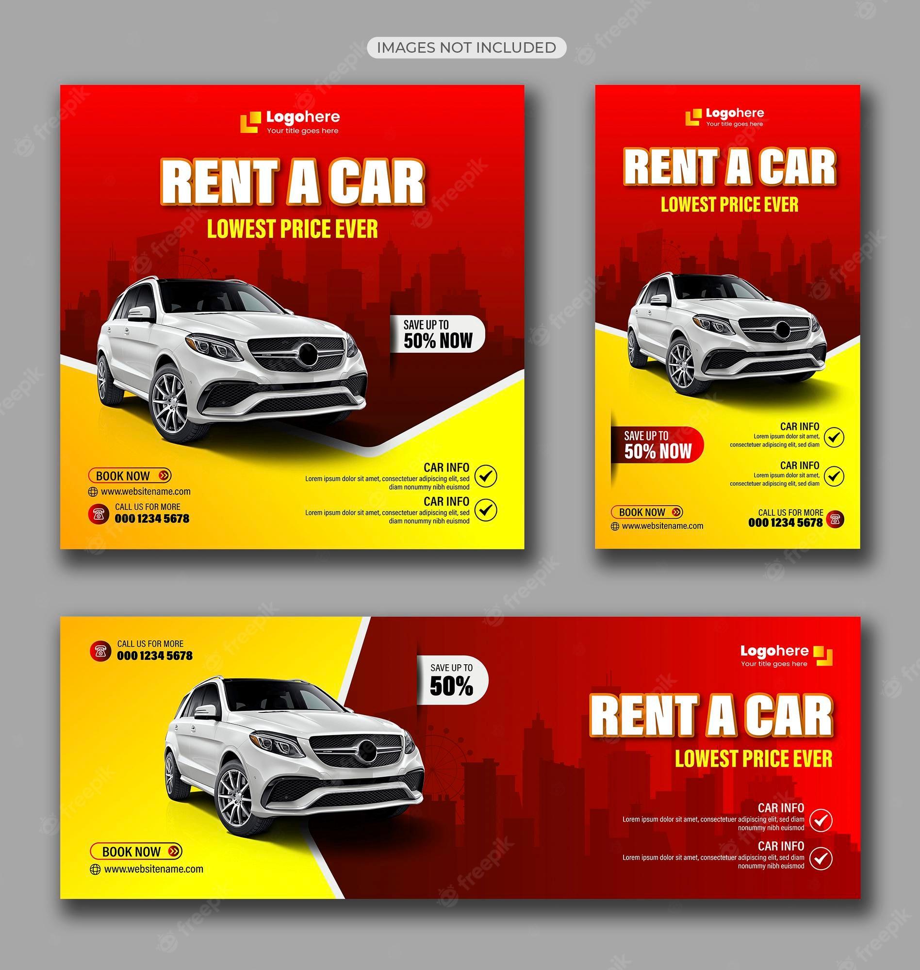  Download Premium Vector Car Rental Or Rent A Social Media Pack By