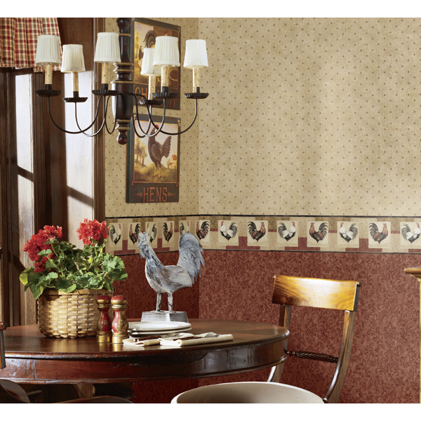 Free download Rooster Burgundy Wallpaper Border Rustic Country ...