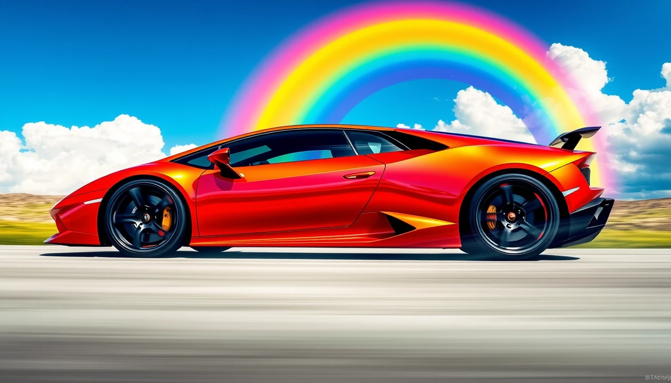 Rainbow Lamborghini Cool Hd Wallpapers