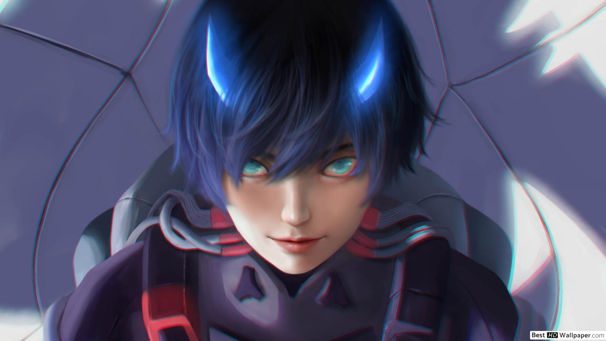 🔥 Free Download Darling In The Franxx Hiro Blue Horns Hd Wallpaper by ...