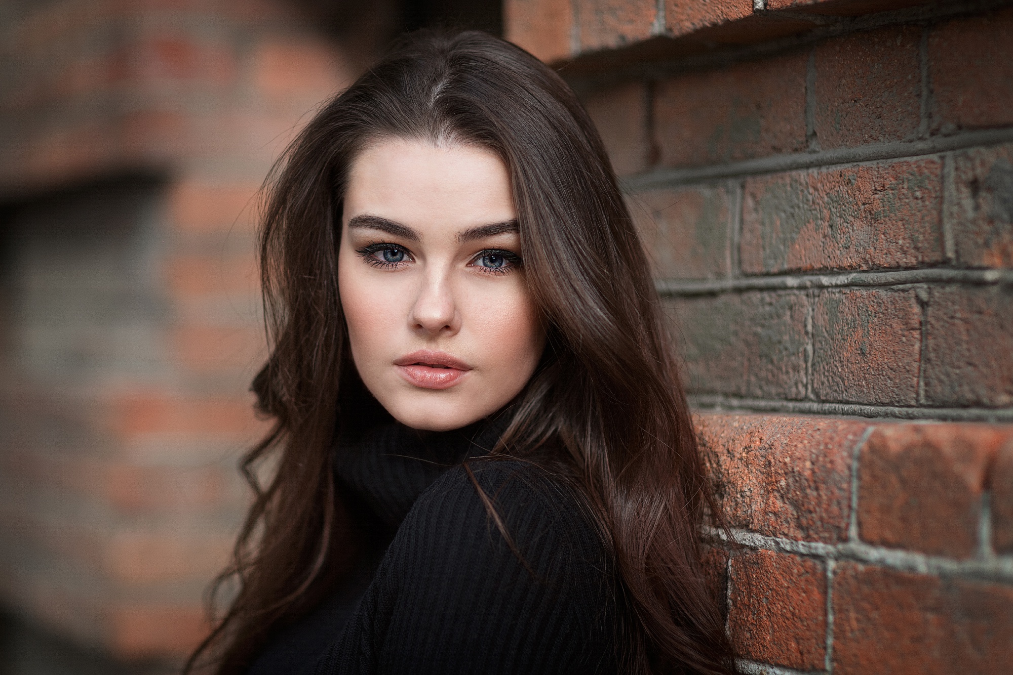 Free Download 5082199 Long Hair Black Hair Model Girl Blue Eyes Woman