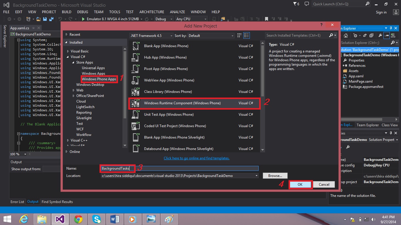 Free download Select Windows Runtime Component in the new pop up window ...
